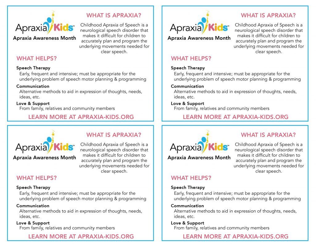 For Raising Awareness - Apraxia Kids