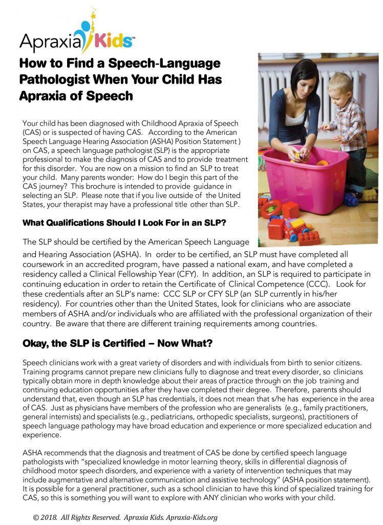 For Parents - Apraxia Kids